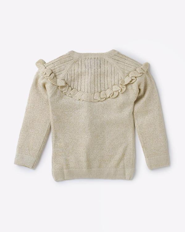 Knitted Sweater with Ruffles Overlay - JioMart
