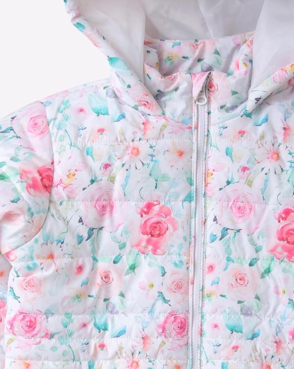 Floral Print Hooded Puffer Jacket - JioMart