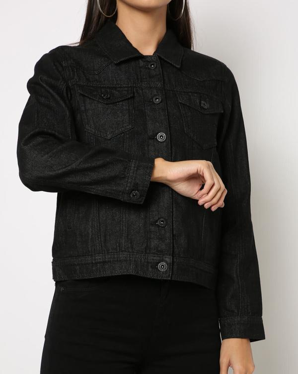 Denim Trucker Jacket with Flap Pockets - JioMart