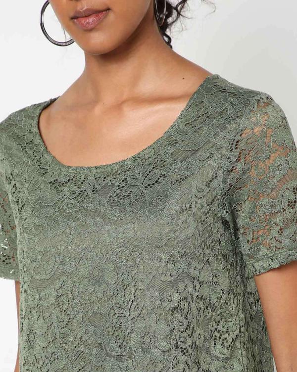 Lace Round-Neck Top - JioMart