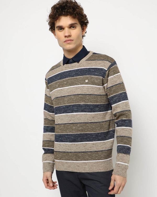 Striped Crew-Neck Sweater - JioMart