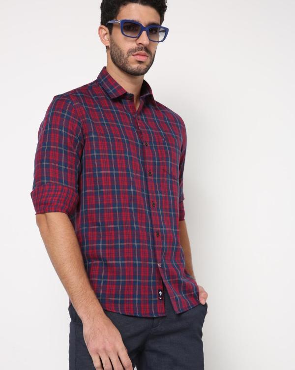 Checked Shirt with Patch Pocket - JioMart