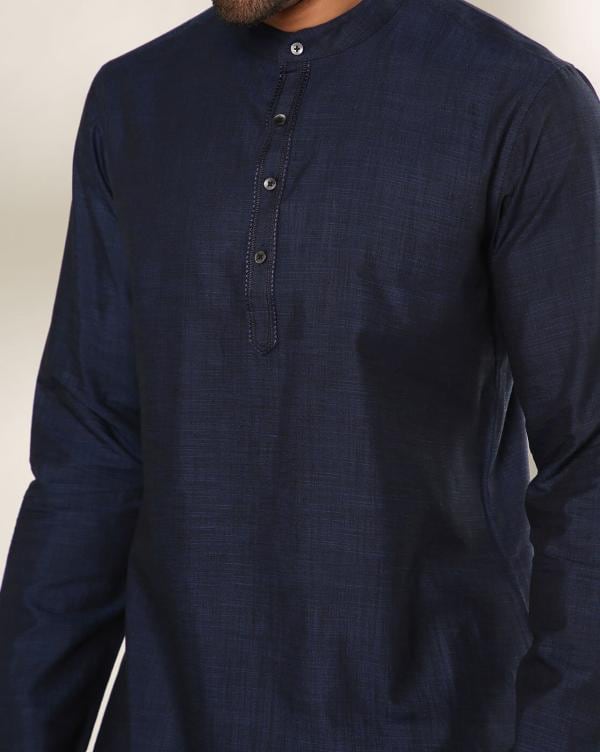 Slim Fit Kurta with Embroidered Placket - JioMart
