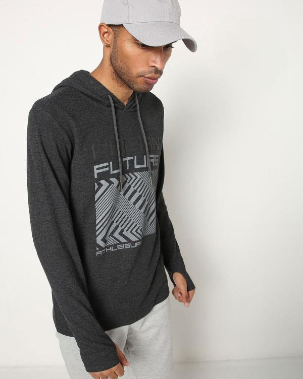 Typographic Print Hoodie with Thumbhole - JioMart