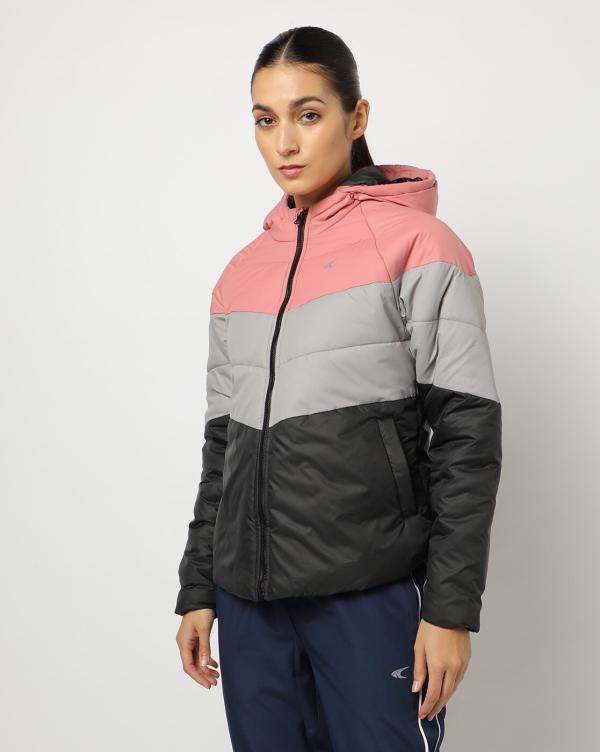 Colourblock Hooded Puffer Jacket - JioMart