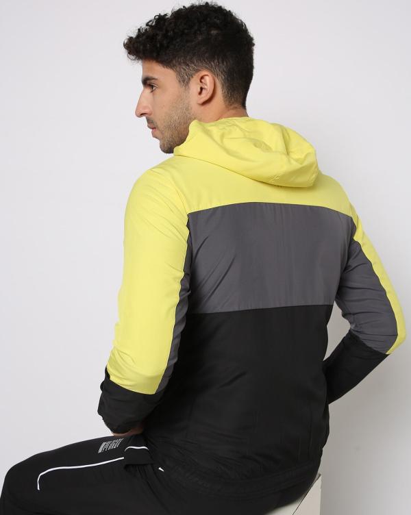 Colourblock Zip-Front Hooded Track Jacket - JioMart