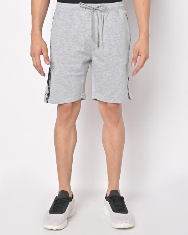 Heathered Shorts with Contrast Panel - JioMart