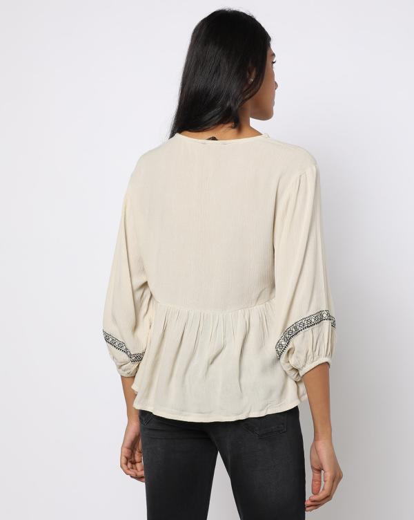 Floral Print Crinkle Boho Tunic - JioMart