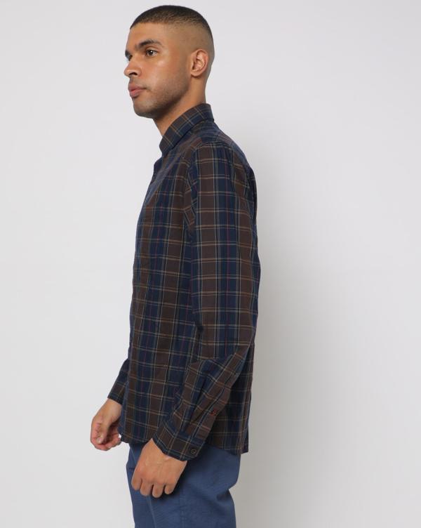 Checked Slim Fit Shirt with Patch Pocket - JioMart