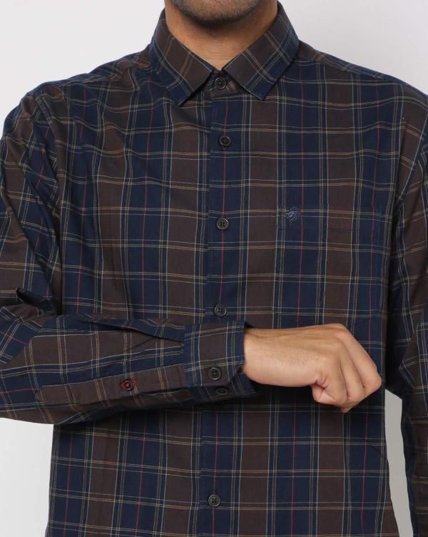 Checked Slim Fit Shirt with Patch Pocket - JioMart