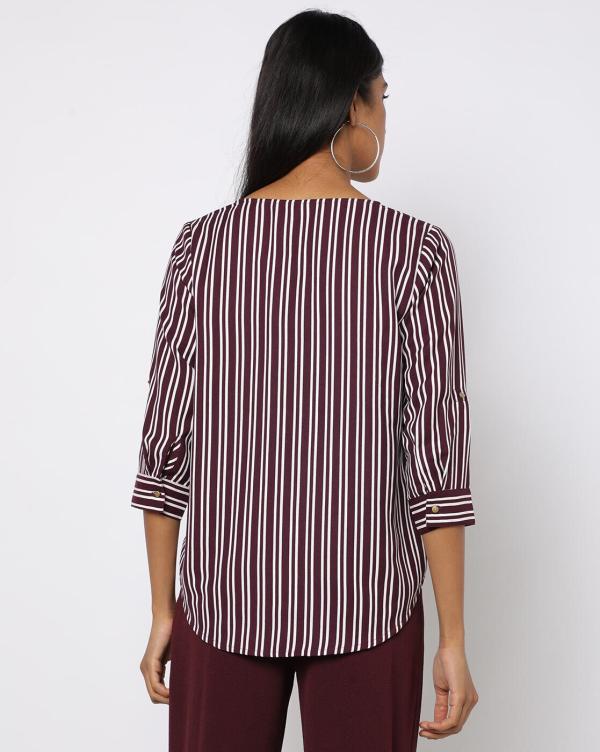 Striped V-neck Top - JioMart