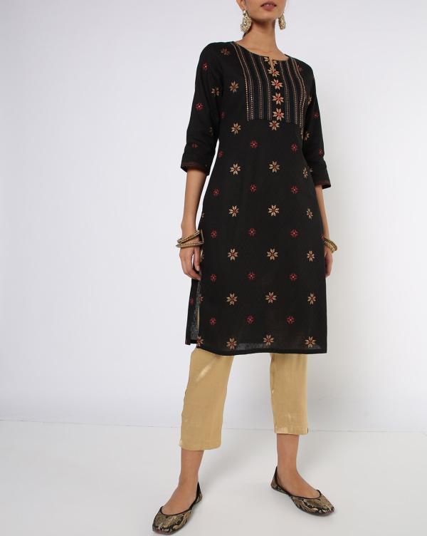 Floral Print Straight Kurta - JioMart