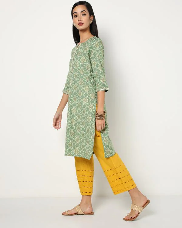 Geometric Print Straight Kurta - JioMart