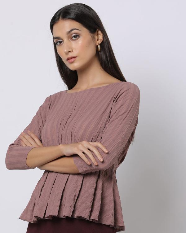 Textured Round-Neck Top - JioMart