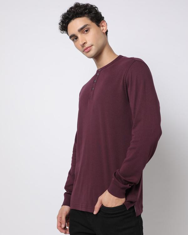Slim Fit Henley T-shirt - JioMart