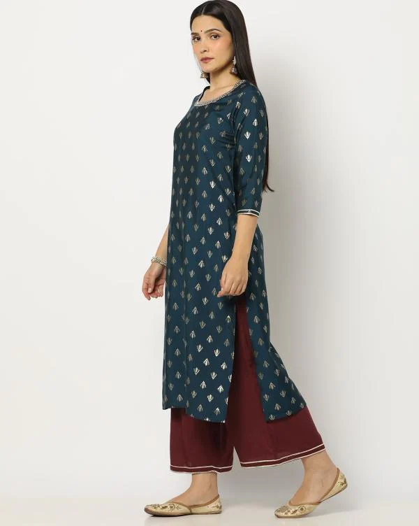 Printed Straight Kurta Suit Set - JioMart