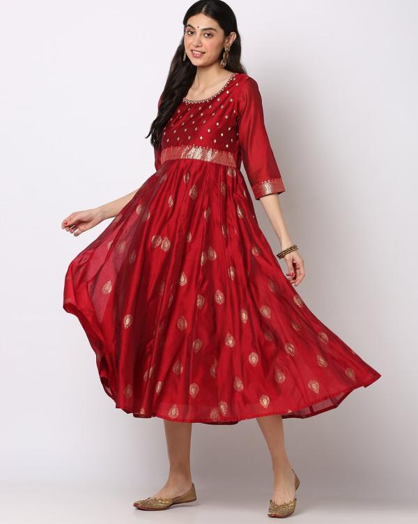 Printed A-Line Dress - JioMart