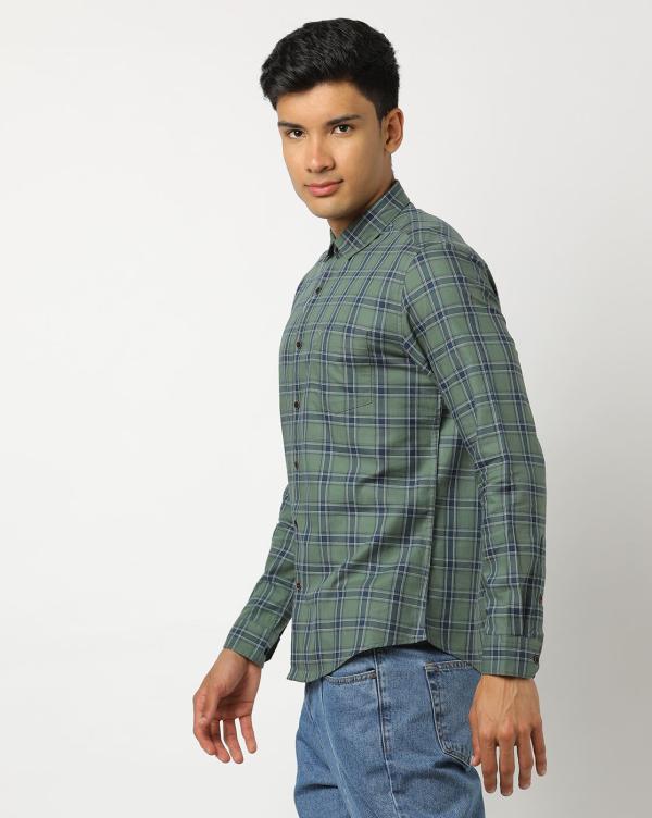 Checked Shirt with Patch Pocket - JioMart