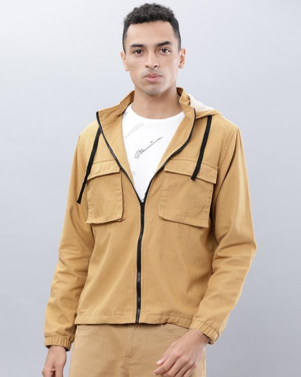 Hooded Zip-Front Jacket with Flap Pockets - JioMart