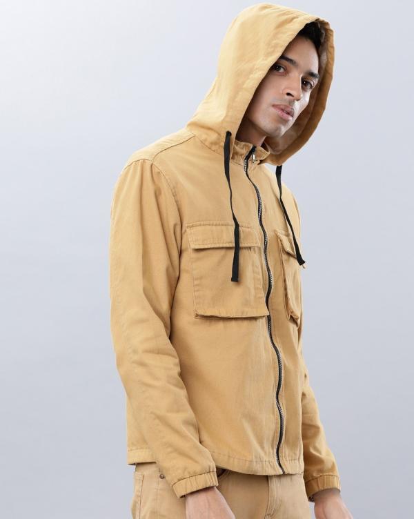 Hooded Zip-Front Jacket with Flap Pockets - JioMart