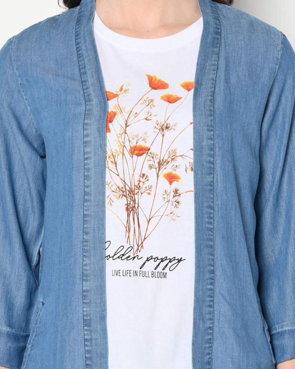 Washed Open-Front Shrug - JioMart