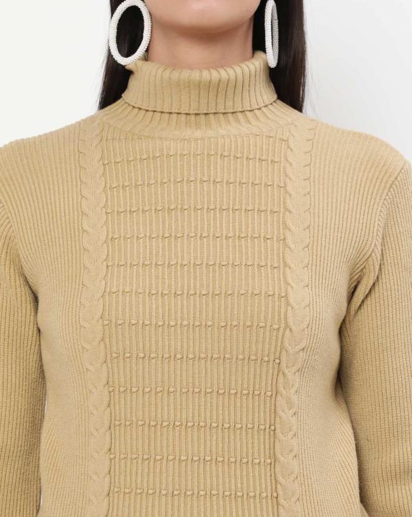 Ribbed Turtle-Neck Pullover - JioMart