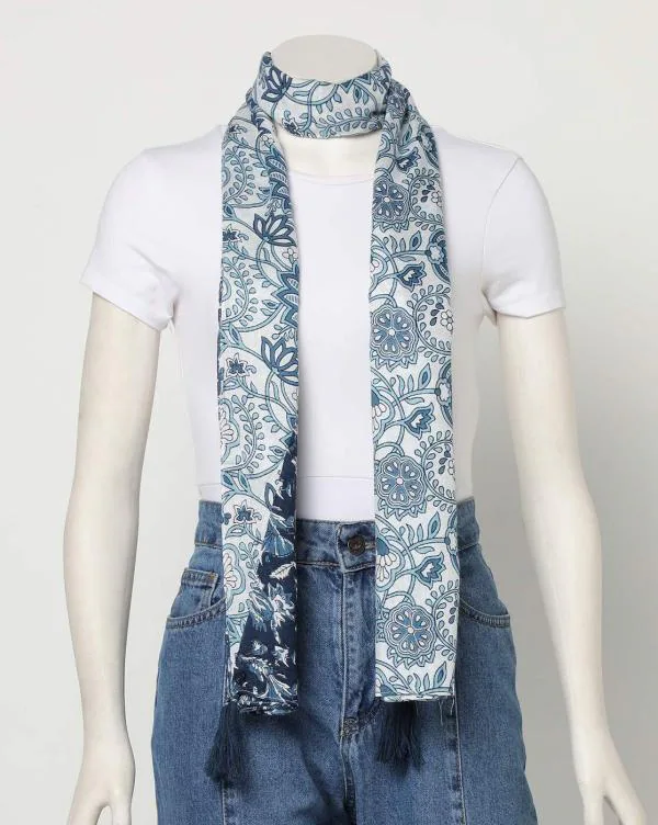 Floral Print Stole with Tassels - JioMart
