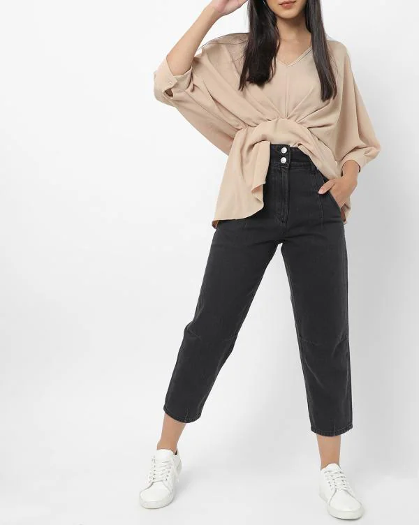 High-Rise Regular Fit Jeans - JioMart