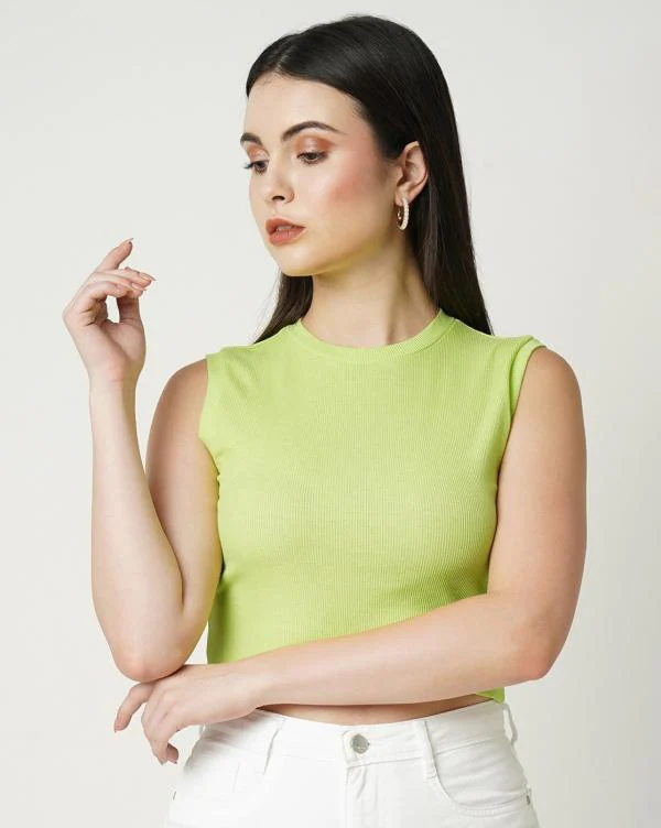 Ribbed Slim Fit Crop Top - JioMart