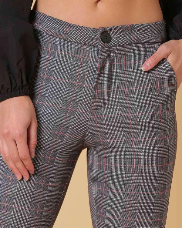 K4005 Checked High-Rise Skinny Treggings - JioMart