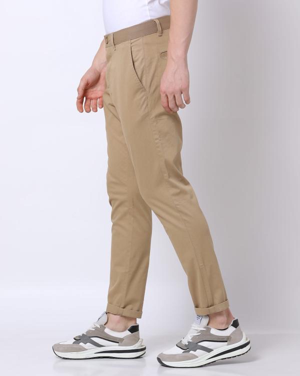 Flat-Front Chinos with Insert Pockets - JioMart