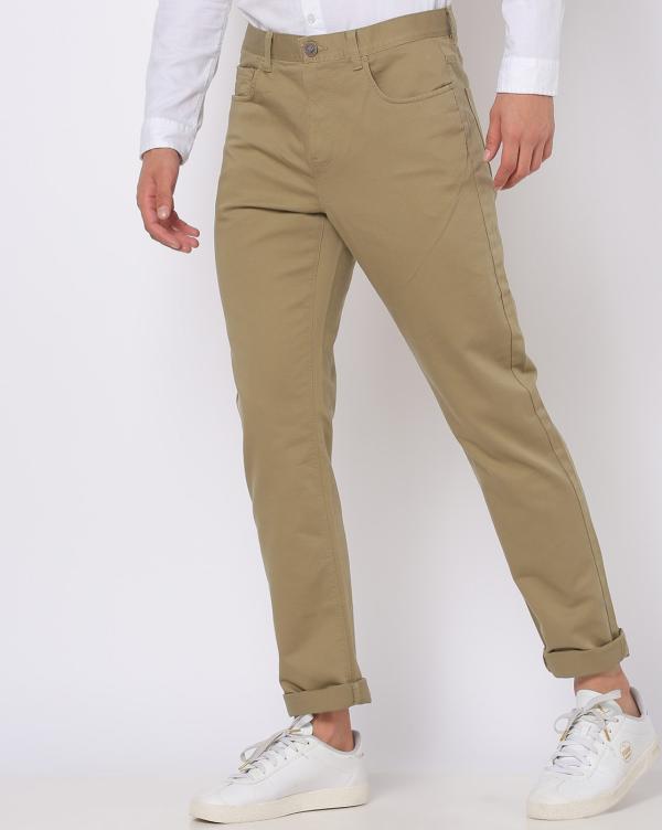 Tapered Fit Flat-Front Chinos - JioMart
