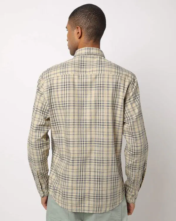 Checked Slim Fit Shirt with Patch Pocket - JioMart