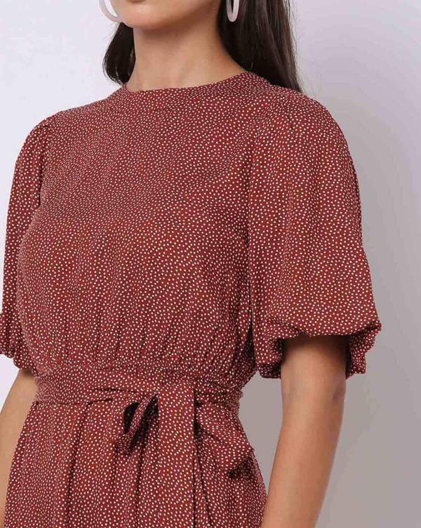 Micro Print Fit & Flare Dress - JioMart