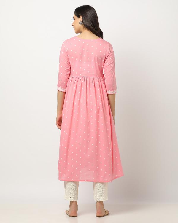 Embroidered Flared Kurta - JioMart