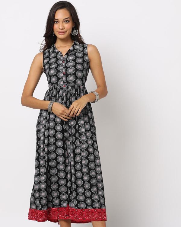 Printed A-Line Dress - JioMart