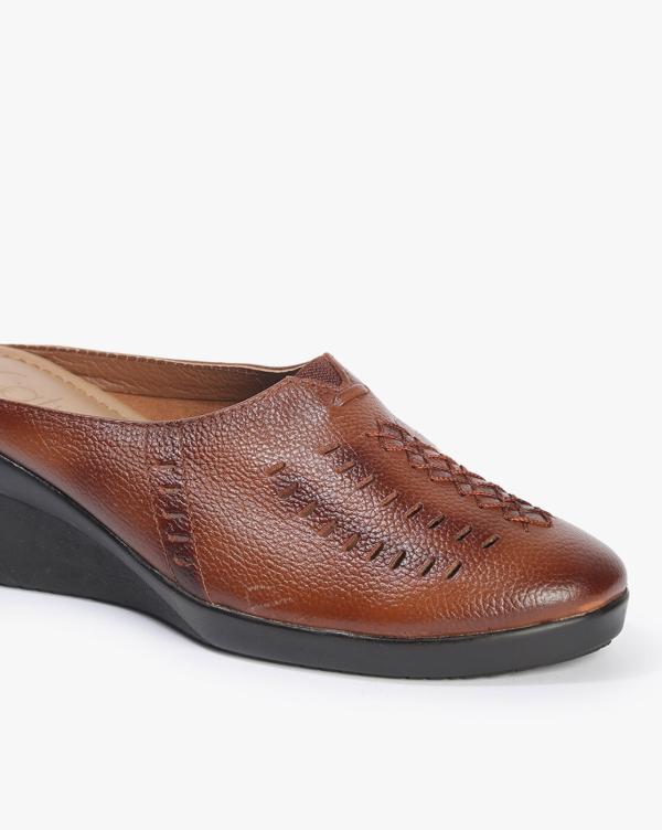 Perforated Genuine Leather Wedges - JioMart