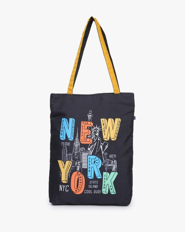 Typographic Print Tote Bag with Dual-Strap - JioMart