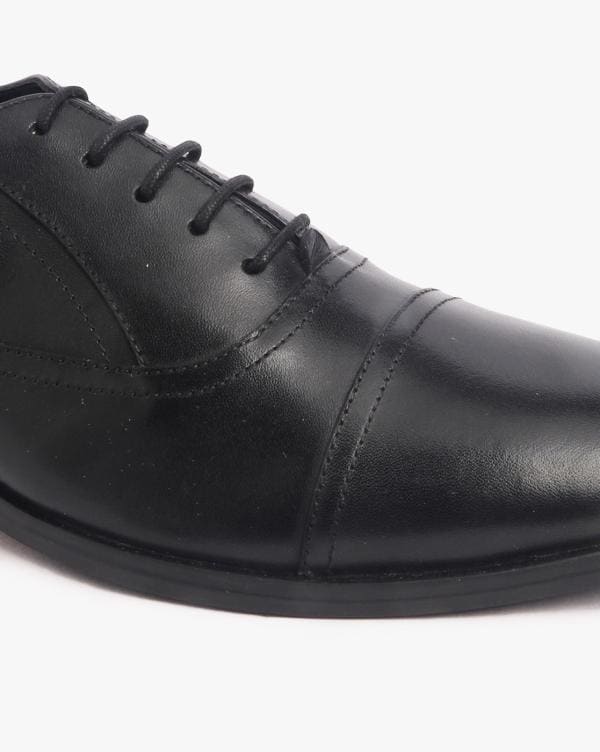 Round-Toe Leather Oxford Shoes - JioMart