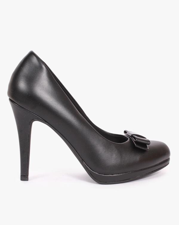 Round-Toe Stiletto Pumps with Bow Accent - JioMart