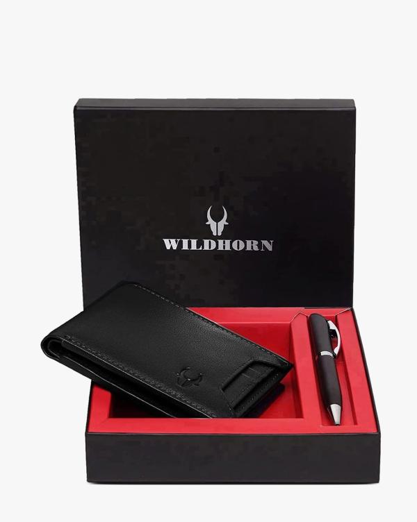 Textured Bi-Fold Leather Wallet & Pen Set - JioMart