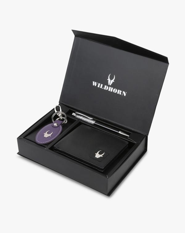 Textured Bi-Fold Wallet with Keychain & Pen - JioMart