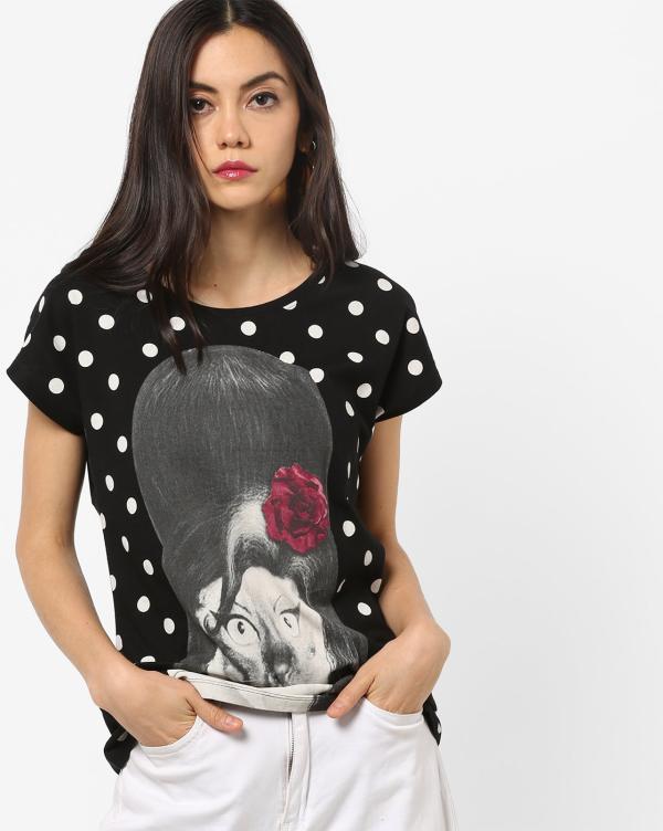 Graphic Print Top with Extended Sleeves - JioMart