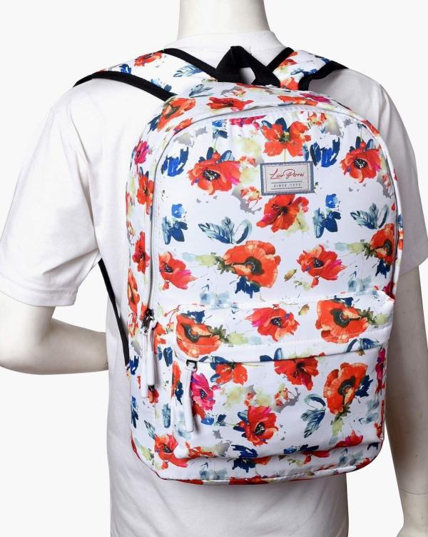 Floral Print Backpack with Branding - JioMart