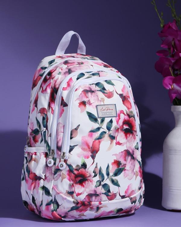 Floral Print Backpack with Branding - JioMart