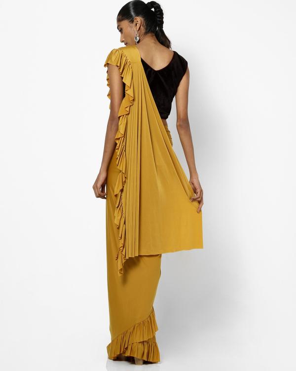 Pre-Stitched Saree with Ruffled Border - JioMart