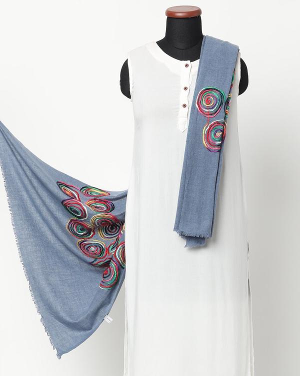 Embroidered Wool Stole - JioMart