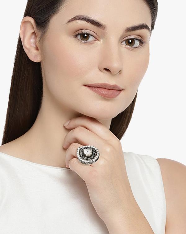 Austrian Diamonds Adjustable Finger Ring-ZPFK7067 - JioMart
