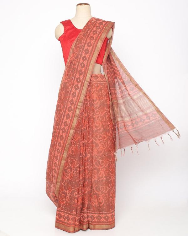 Printed Saree with Contrast Pallu - JioMart