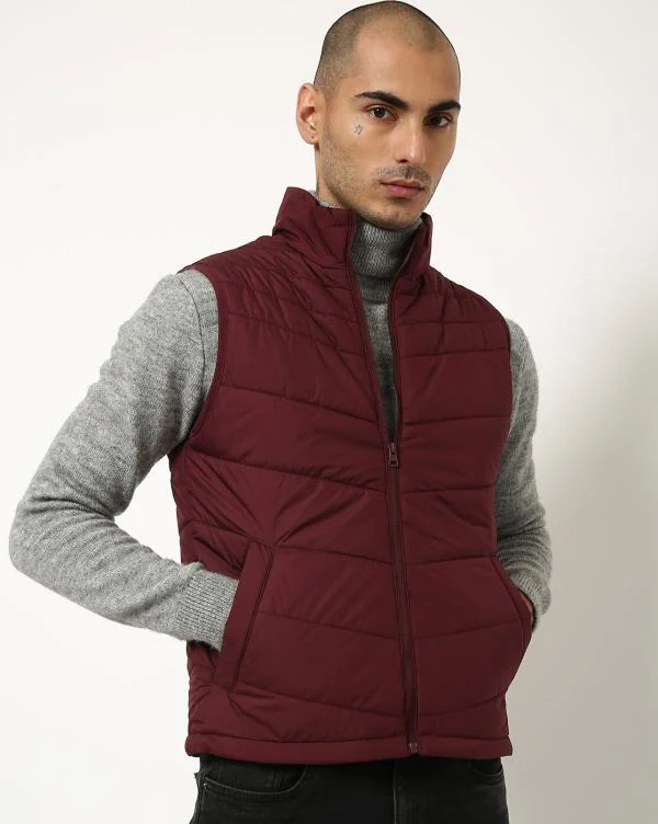 Quilted Zip-Front Gilet with Insert Pockets - JioMart